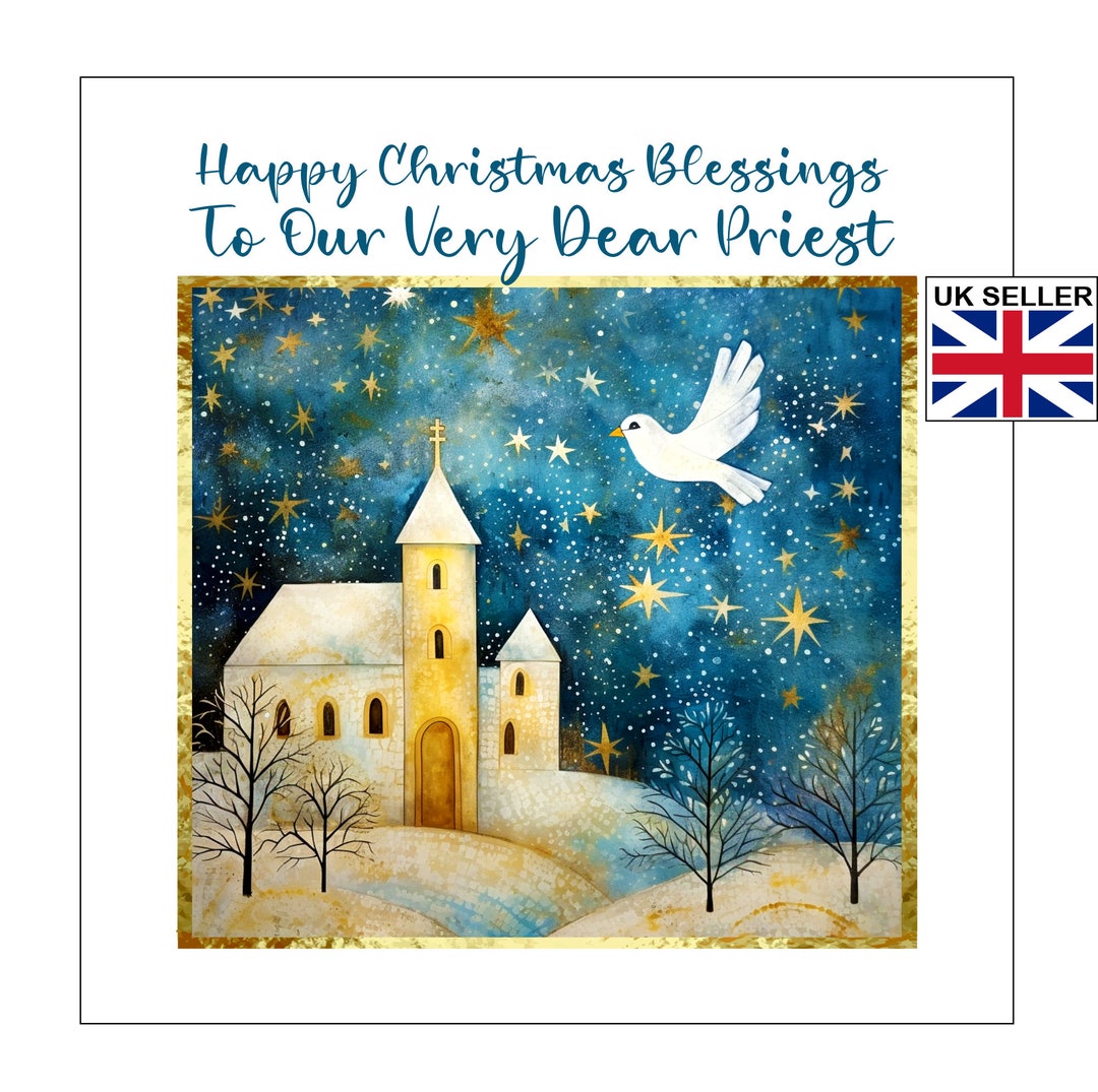 Large Priest Christmas Card Catholic Priest Christmas Card Anglican ...