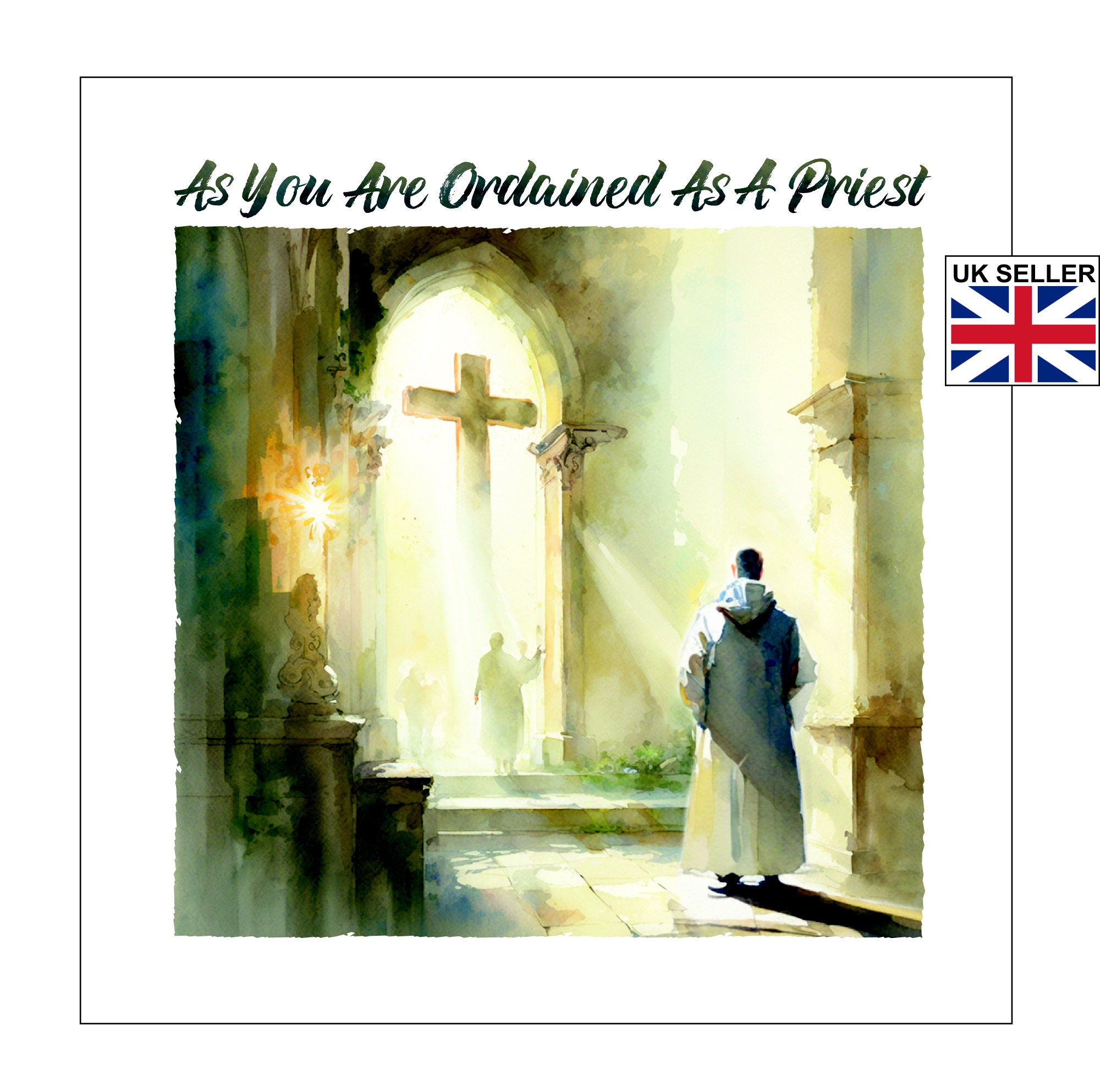 Large Ordination Card | Priest Ordination Card | Ordained as A Priest ...