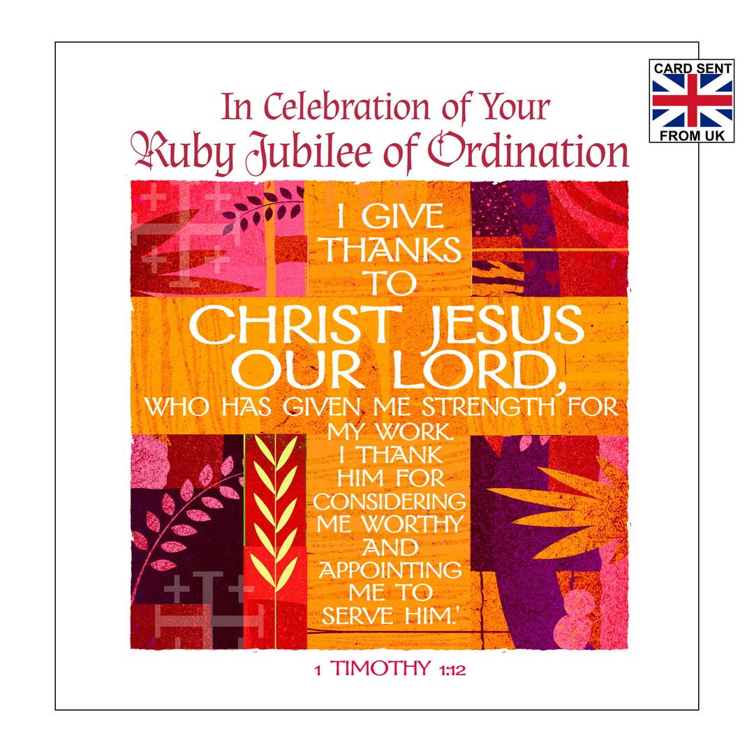 Ruby Jubilee Card for Priest | Ruby Jubilee of Ordination Card - Etsy