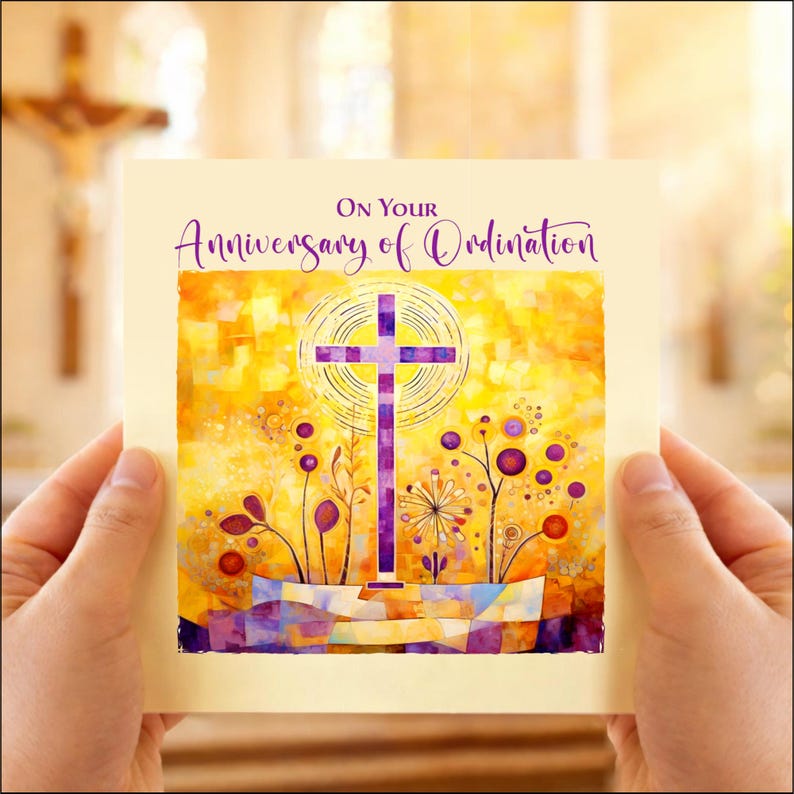Priest Ordination Anniversary Card | Religious Clergy Greeting Card ...