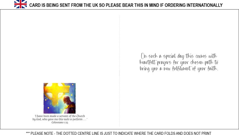 Priest Ordination Card Pastor Ordination Card Minister - Etsy