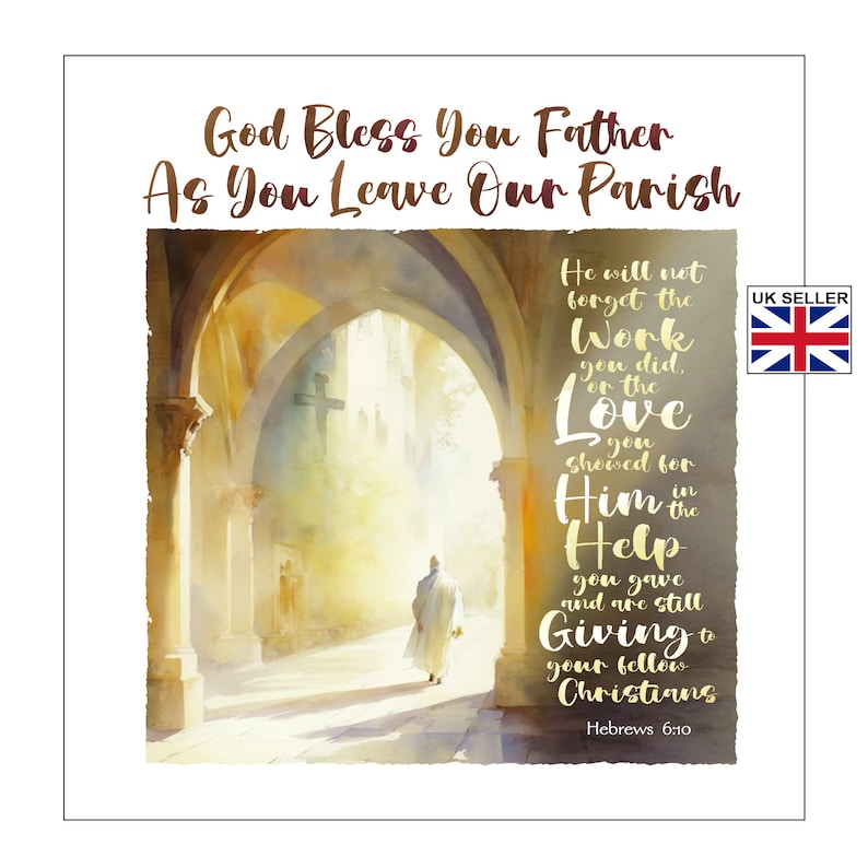 Large Catholic Priest Leaving Card | Priest New Appointment Card ...