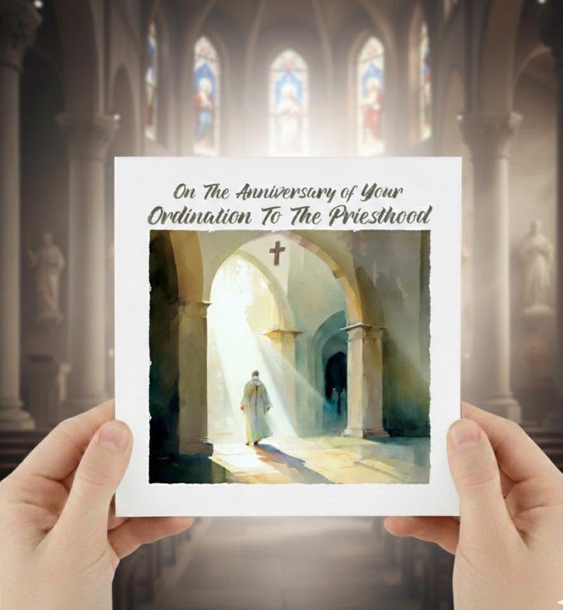 Priest Ordination Anniversary Card | Watercolour Clergy Greetings - Etsy
