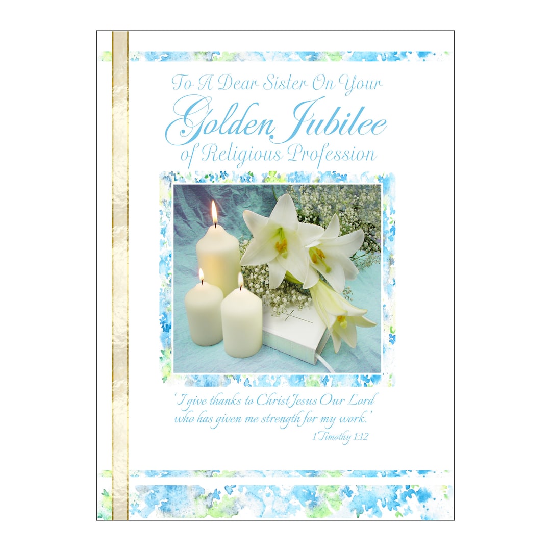Large Golden Jubilee Card for A Nun - Etsy
