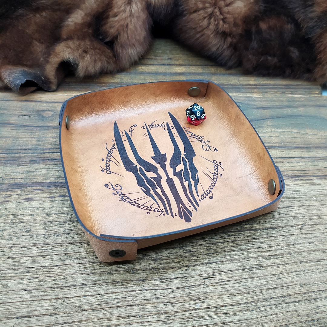 Lord of the Rings Leather Dice Tray, Dice Roller, Rolling Tray, Valet ...
