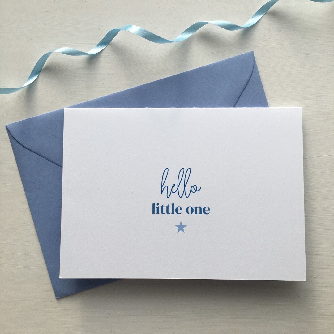 Hello Little One, Baby Boy Card, New Baby Card - Etsy.de