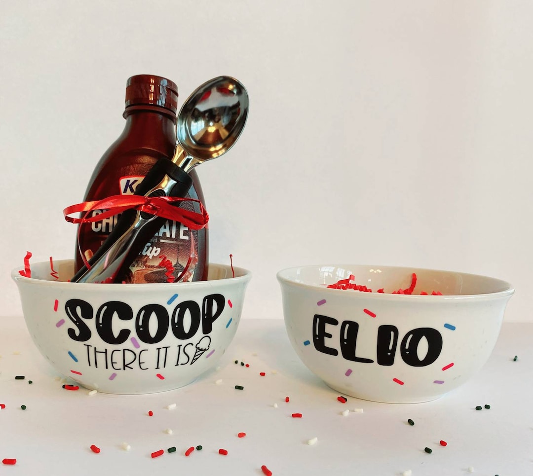 Personalized Ice Cream Bowl Set - Etsy