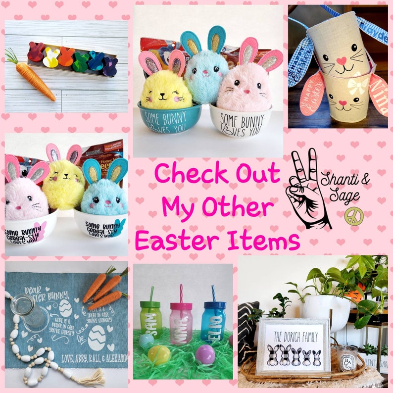 Personalized Bunny Family Portrait, Buffalo Check Easter Decor - Etsy