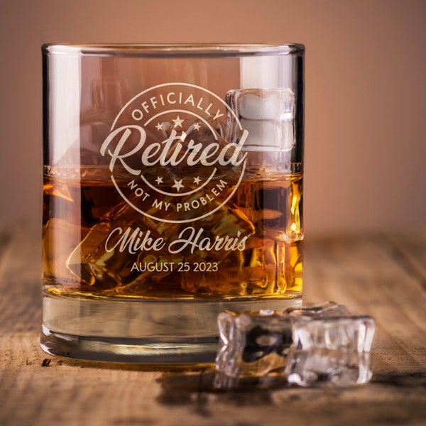 Retirement Crystal Whiskey Glass - Etsy