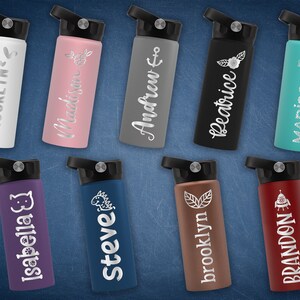 Back to School Kids Water Bottle Personalized, Custom Kids Engraved ...