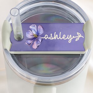 Floral Personalized Name Tag for Stanley Tumblers, Stanley Name Plate ...