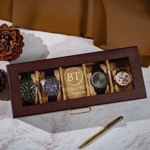 Watch Box Personalized, Anniversary Gift for Him, Watch Case for Men ...