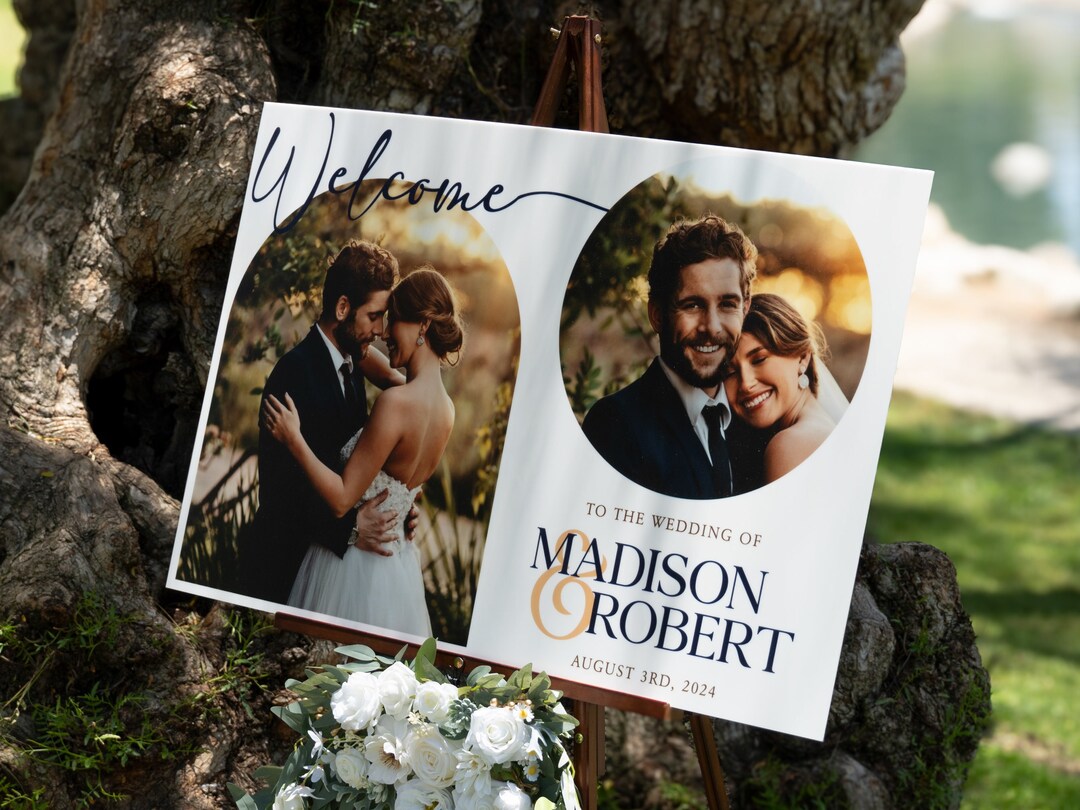 Personalized Wedding Sign Photo, Photo Wedding Welcome Sign, Welcome to ...