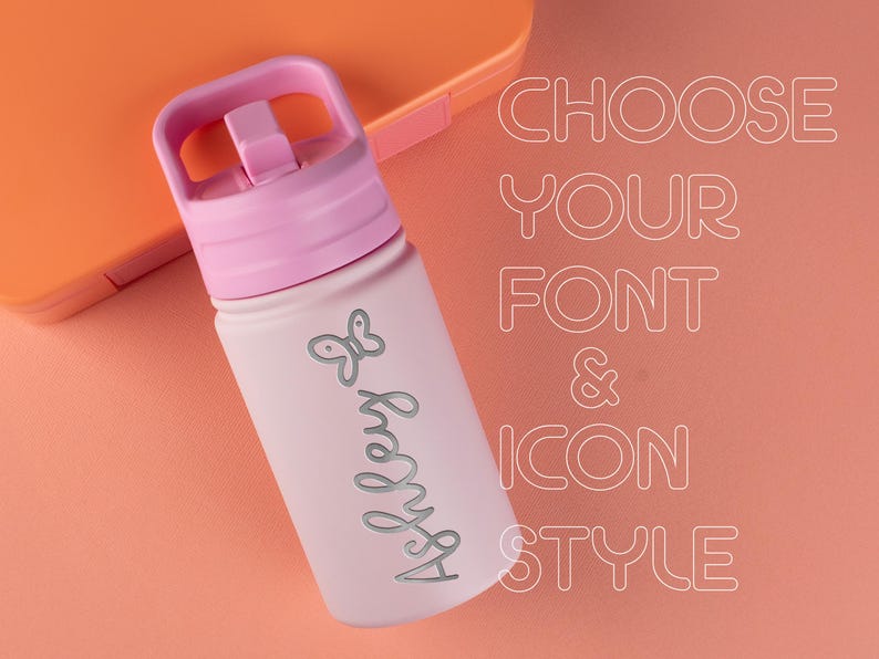 Personalized Kids Water Bottle With Straw, Back to School, 12 Oz ...