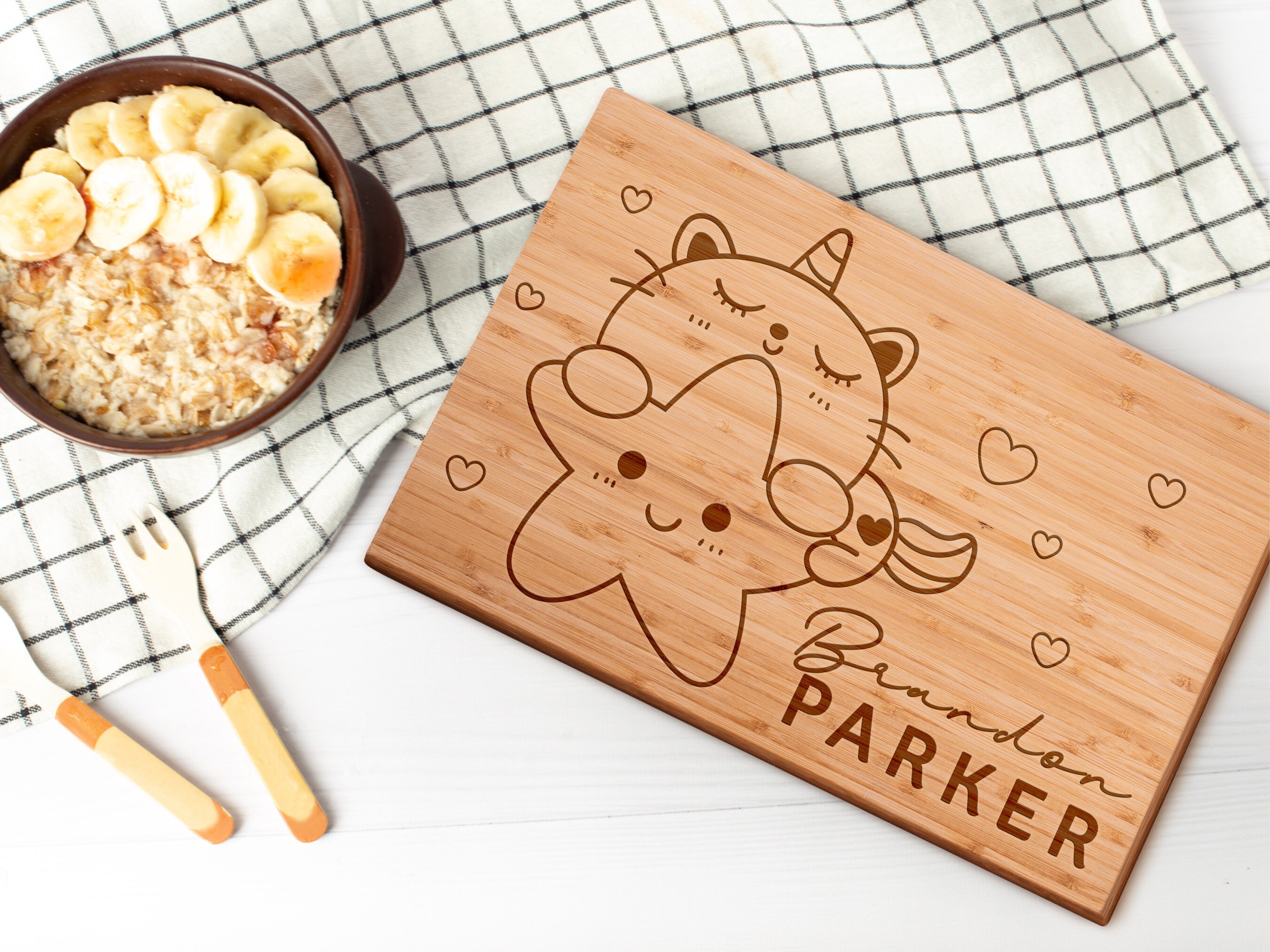 Breakfast Board Personalized Children, Baby Gift Birth, Wooden Board ...