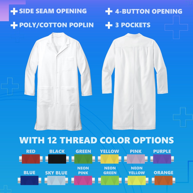 Custom Lab Coat, Embroidered Medical Lab Coat, Personalized Lab Coat ...