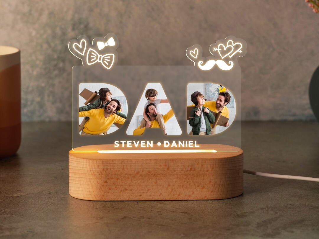 Fathers Day Gifts, Custom Dad Night Light, Personalized Photo Night ...
