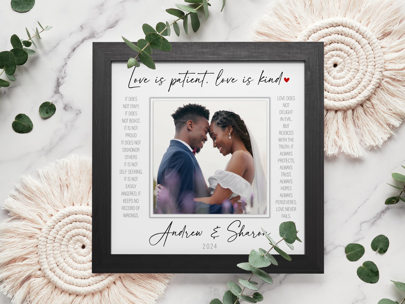 Personalized Wedding Gift, Wedding Couple Photo Frame, Couple Keepsake ...