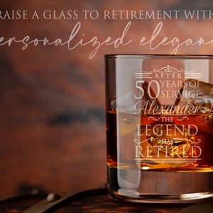 Retirement Gifts for Men, Engraved Retirement Crystal Whiskey Glass ...