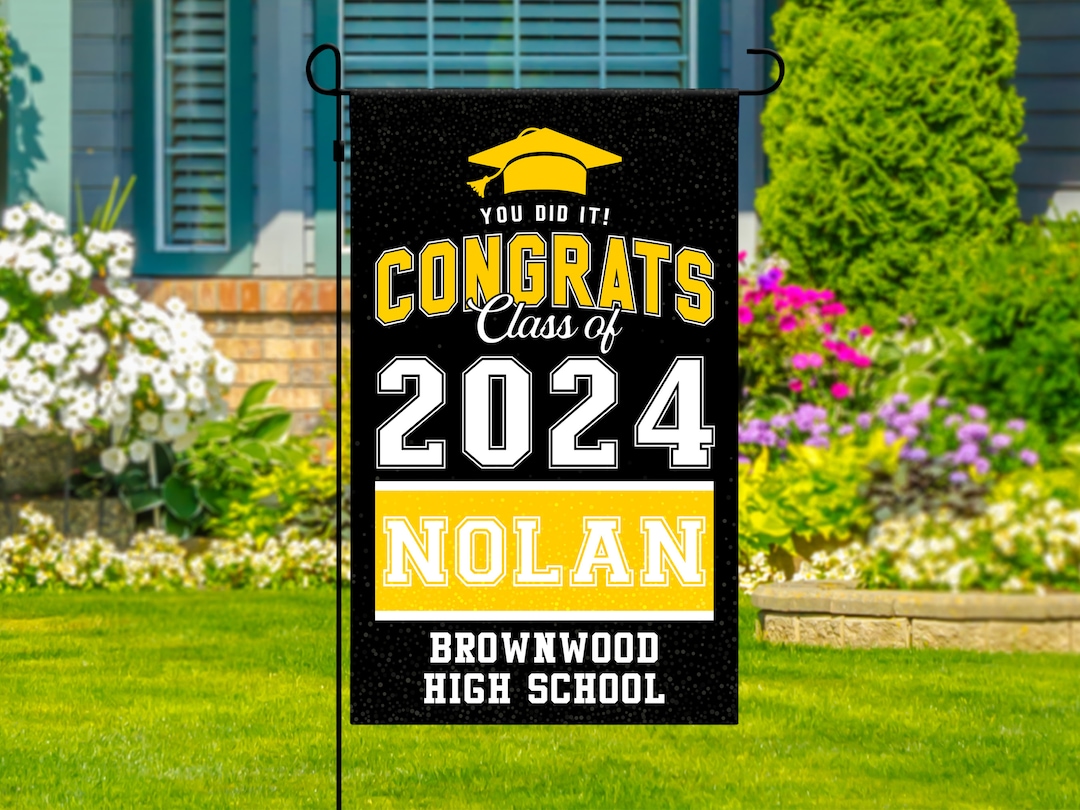 Custom Graduation Flag, Graduate Yard Sign, College Grad Flag, College ...