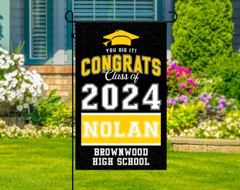 Custom Graduation Flag, Graduate Yard Sign, College Grad Flag, College ...