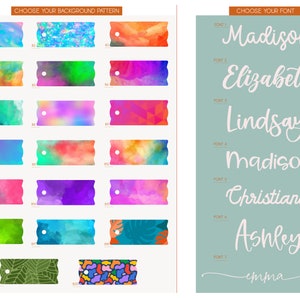 Stanley Name Plate,floral Personalized Name Tag for Stanley Cups,name ...