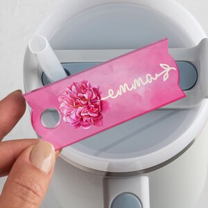 Floral Personalized Name Tag for Stanley Tumblers, Stanley Name Plate ...