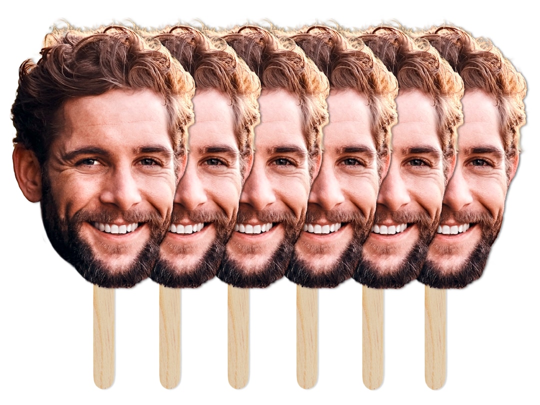 Face on a Stick, Bachelorette Party Face on Stick, Big Head on a Stick ...
