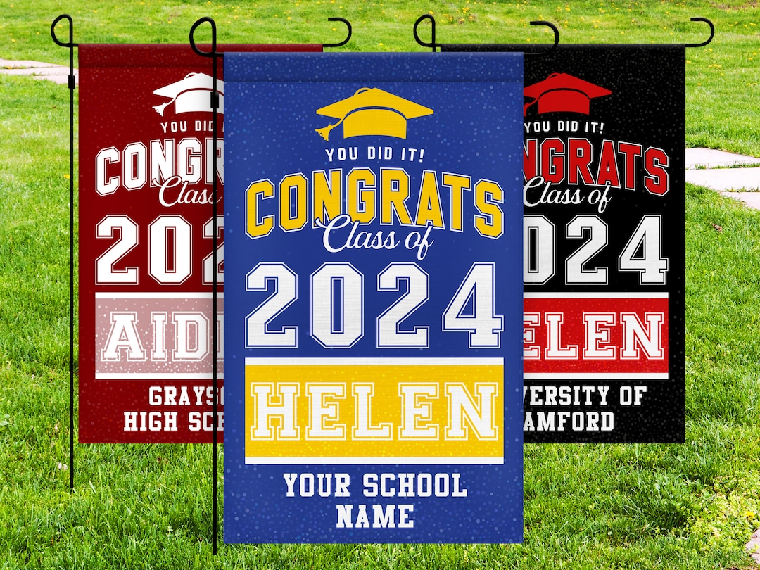 Custom Graduation Flag, Graduation Garden Flag, Graduate Yard Sign ...
