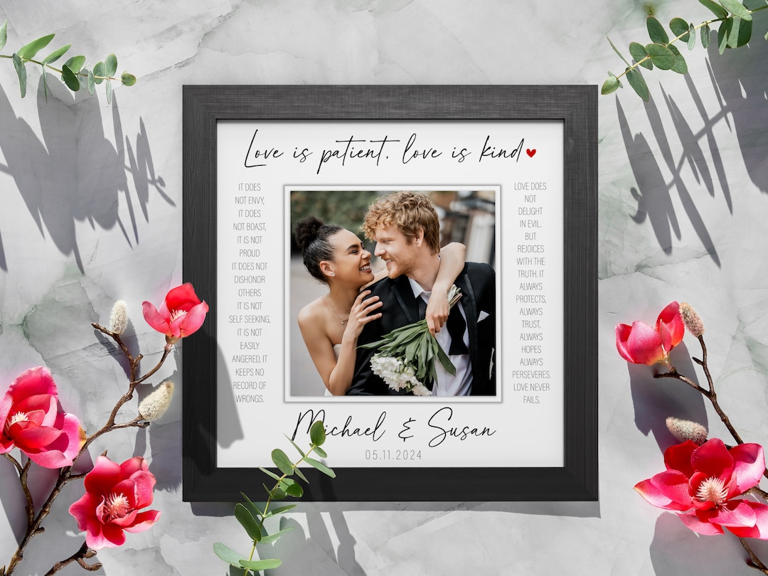 Personalized Wedding Gift, Wedding Couple Photo Frame, Couple Keepsake ...