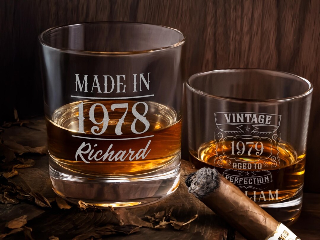 Men Birthday Gift, Custom Rock Glass, Barware Gift for Him, Dad ...