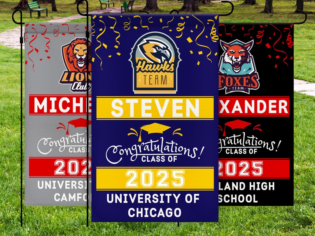 Custom Graduation Flag, Grad 2025, Graduate Yard Sign, College Grad ...