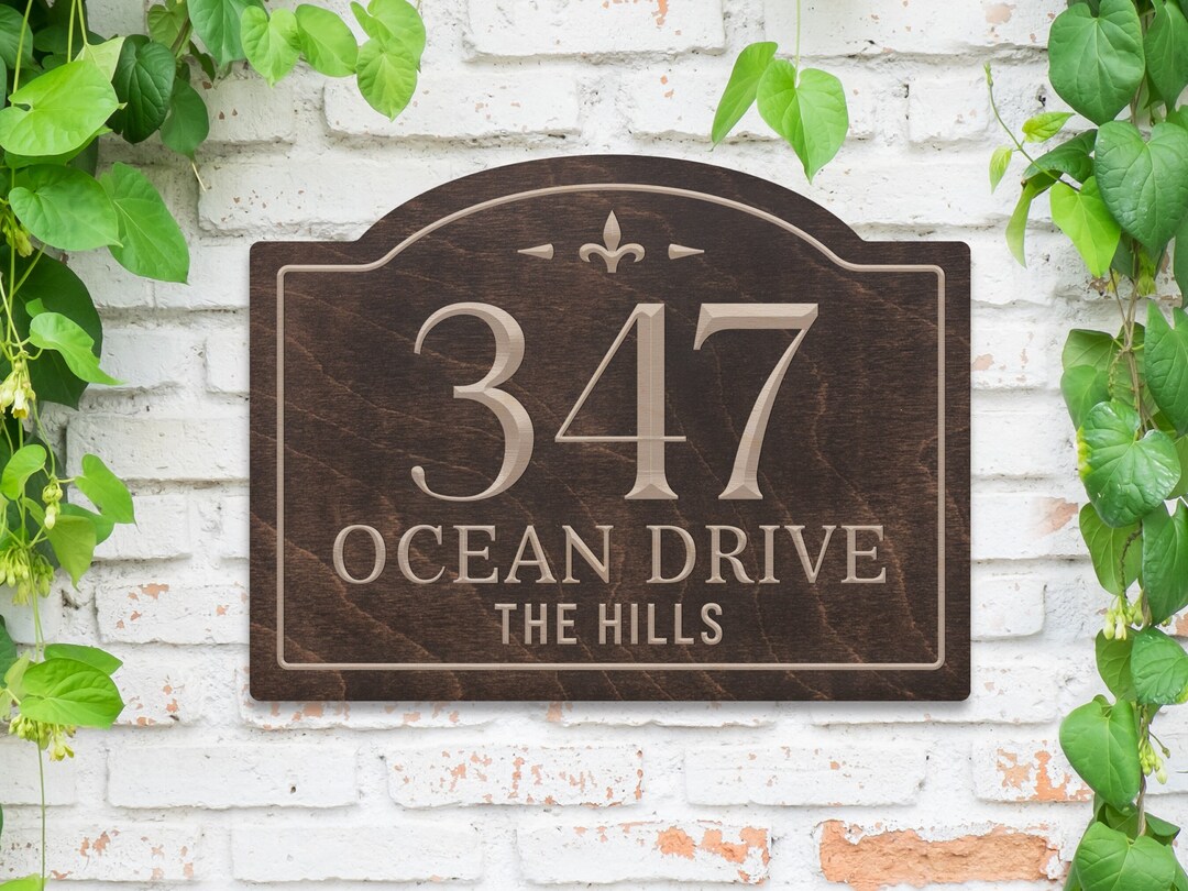 House Number Sign Address Number Sign Engraved, Address Sign With ...