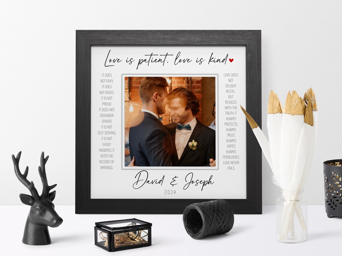 Personalized Wedding Gift, Wedding Couple Photo Frame, Couple Keepsake ...