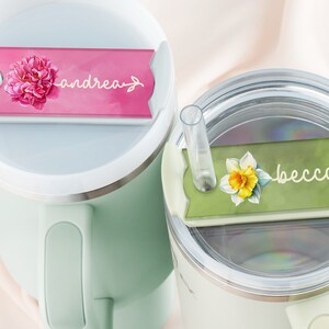 Floral Personalized Name Tag for Stanley Tumblers, Stanley Name Plate ...