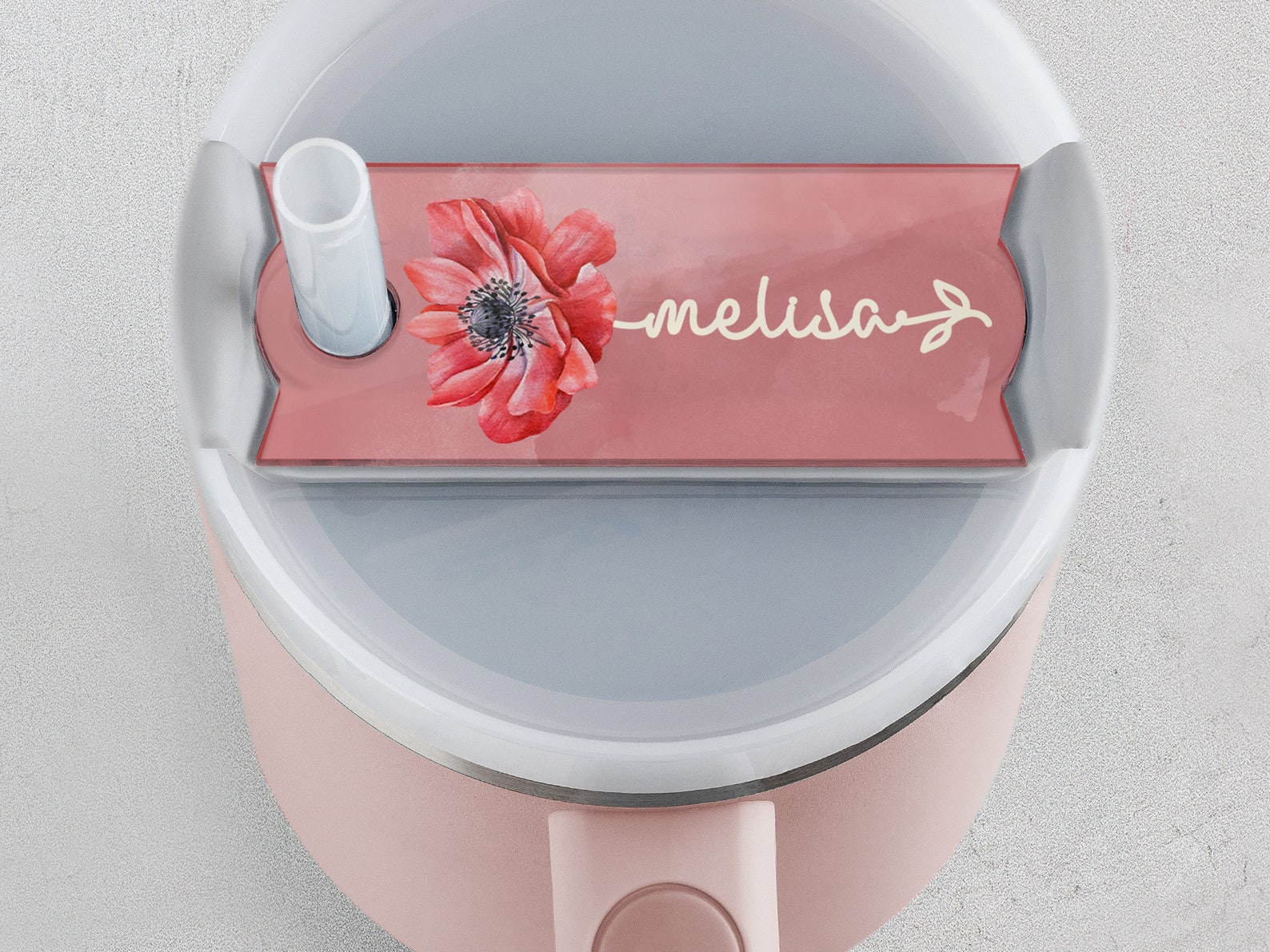 Floral Personalized Name Tag for Stanley Tumblers, Stanley Name Plate ...