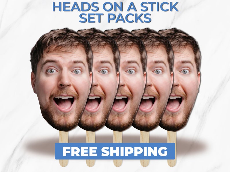 Face on a Stick, Bachelorette Party Face on Stick, Big Head on a Stick ...