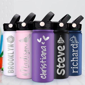 Back to School Kids Water Bottle Personalized, Custom Kids Engraved ...