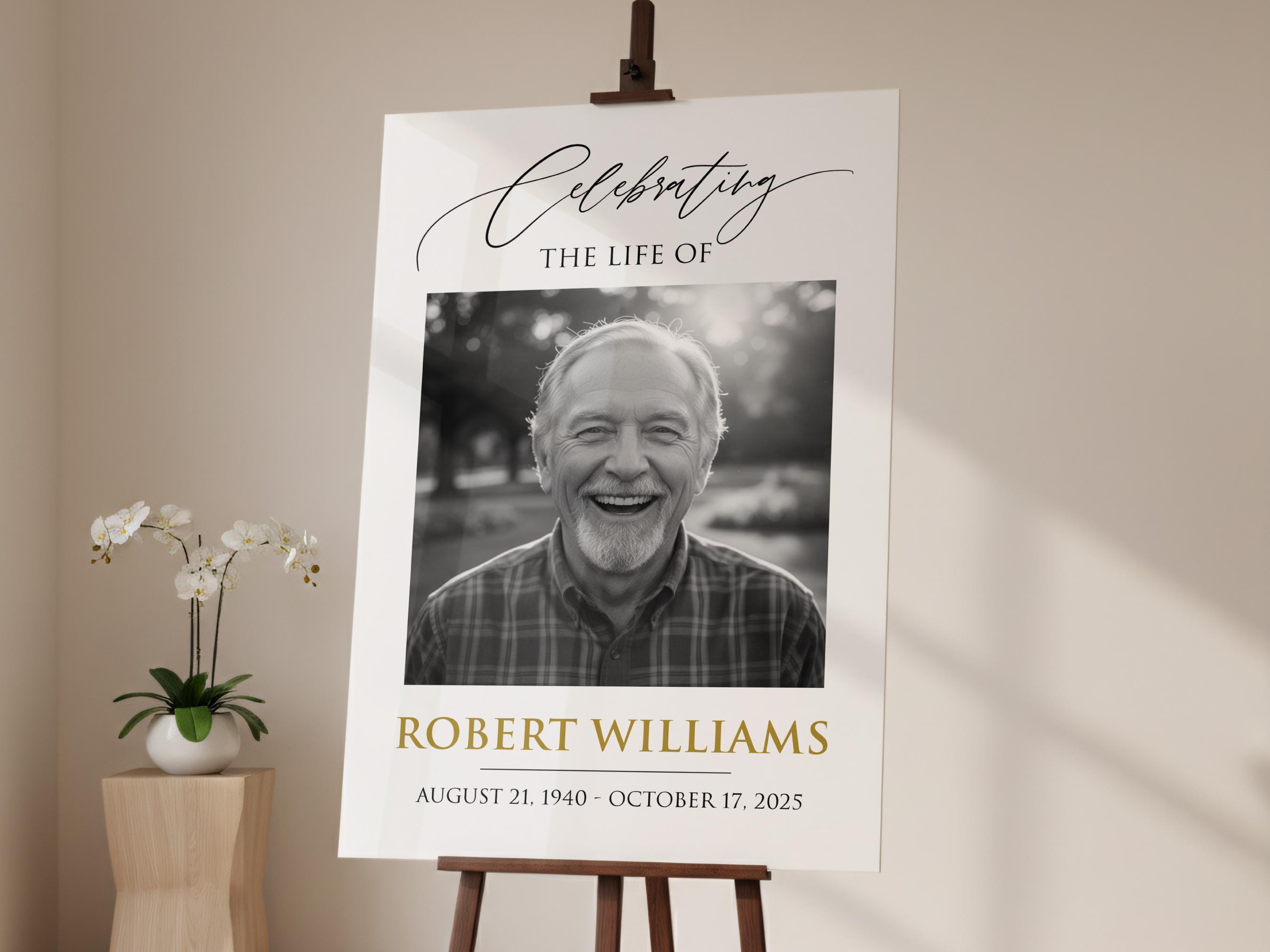 Custom Funeral Welcome Sign, Memorial Welcome Sign, Personalized ...