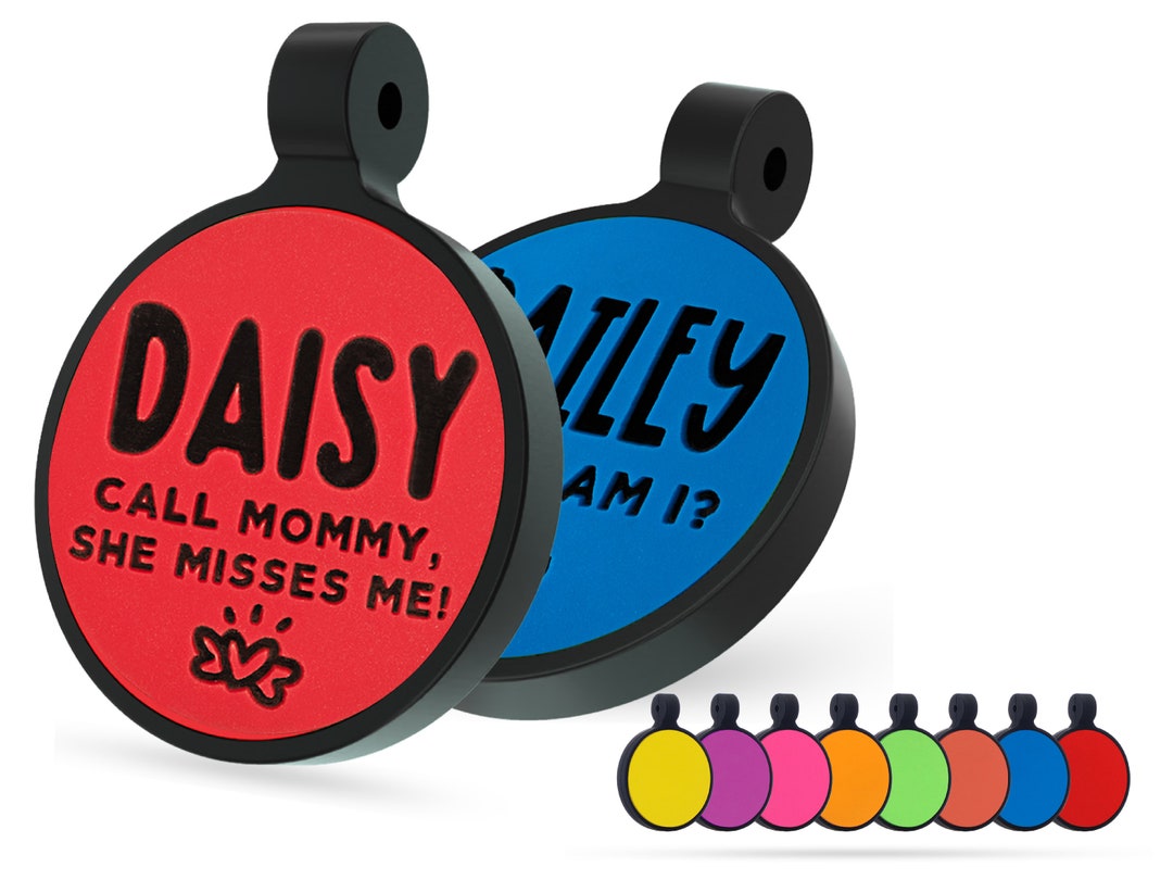 Personalized Dog ID Tags, Silicone Dog Tag, Deep Engraved Silicone Dog ...