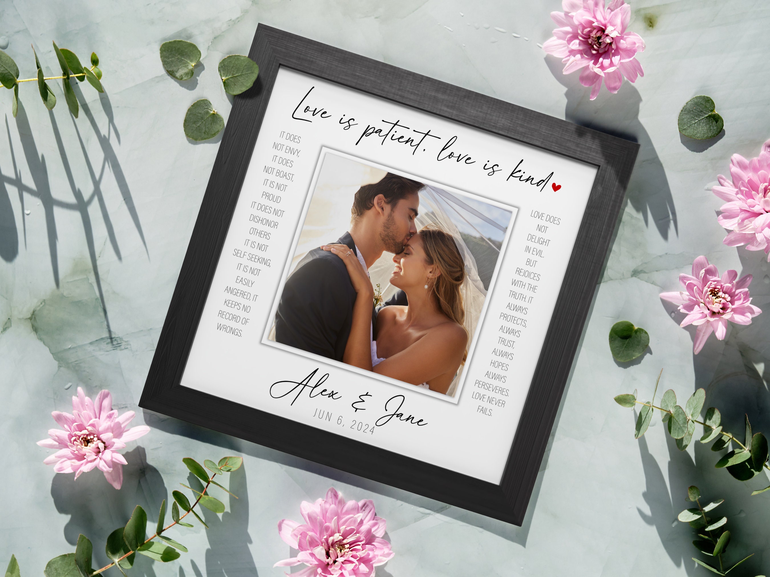 Personalized Wedding Gift, Wedding Couple Photo Frame, Couple Keepsake ...