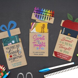 Teacher Gift Card Holder, Teacher Gift, Teacher Appreciation Week ...