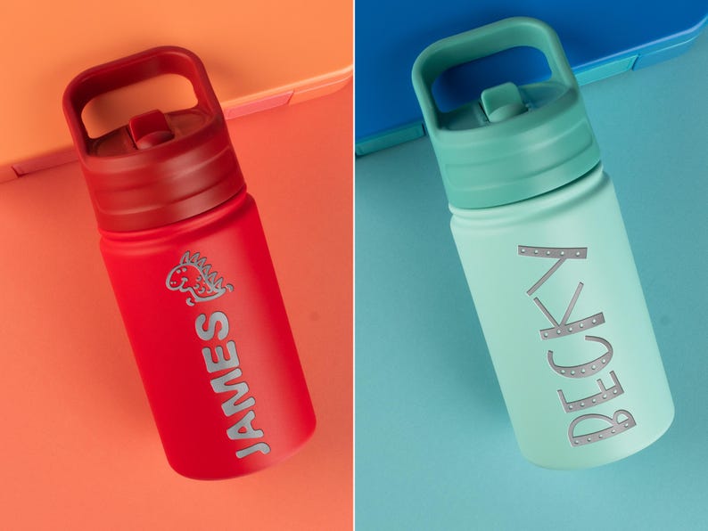 Personalized Kids Water Bottle With Straw, Back to School, 12 Oz ...