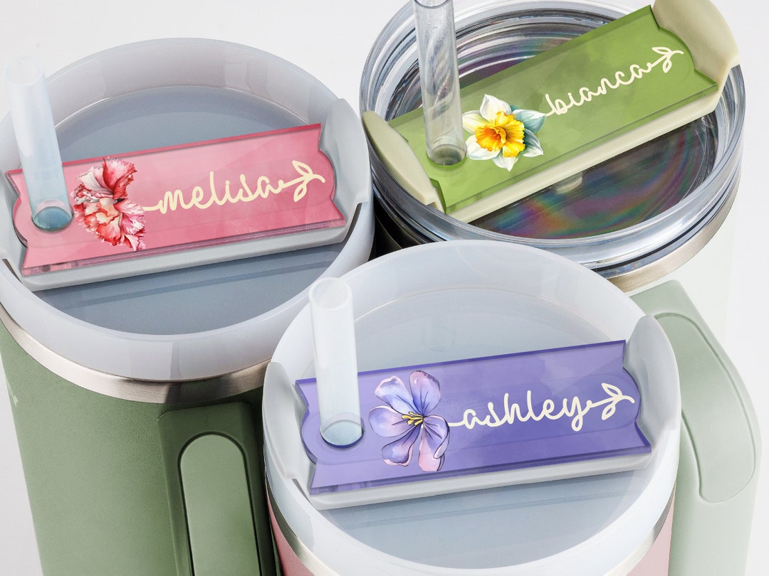 Floral Personalized Name Tag for Stanley Tumblers, Stanley Name Plate ...