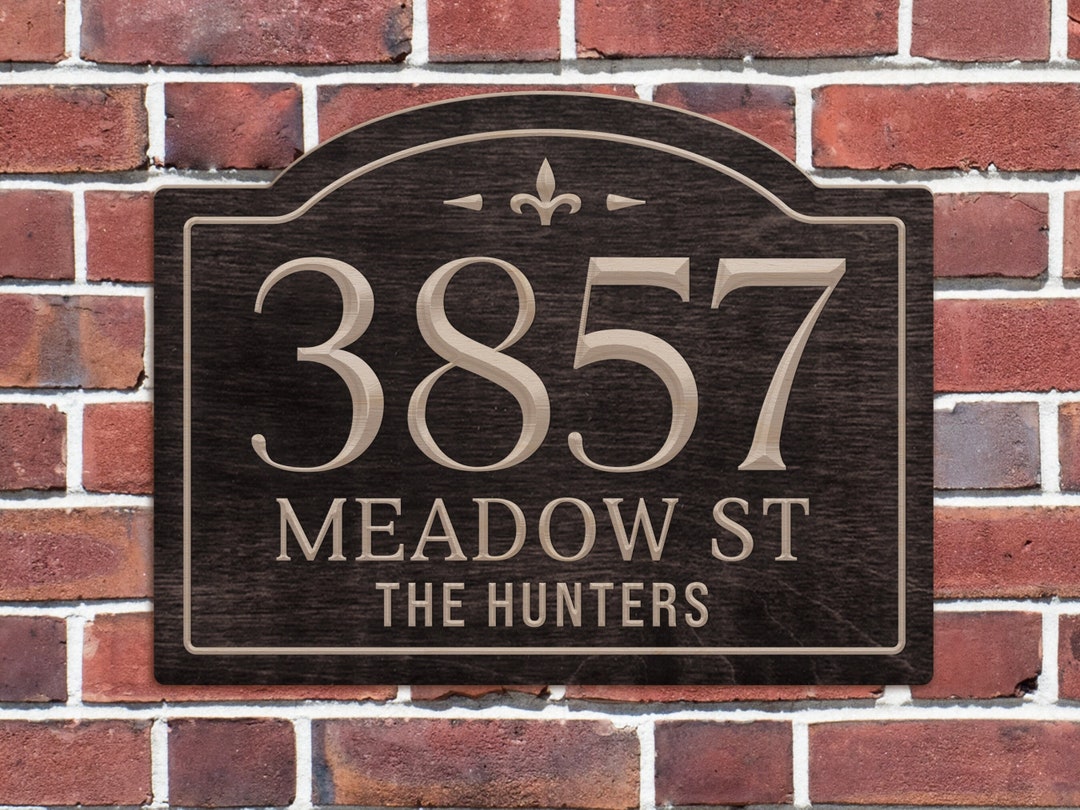 House Number Sign Address Number Sign Engraved Address Sign - Etsy