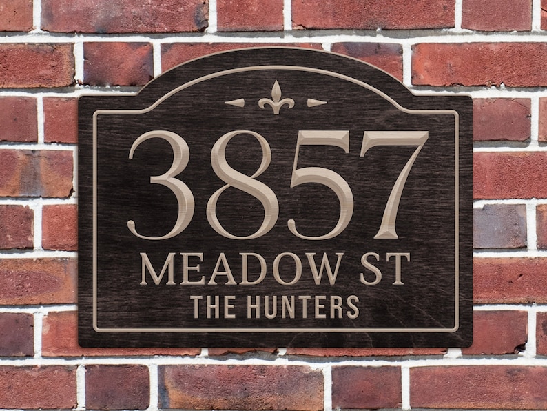 House Number Sign Address Number Sign Engraved, Address Sign With ...