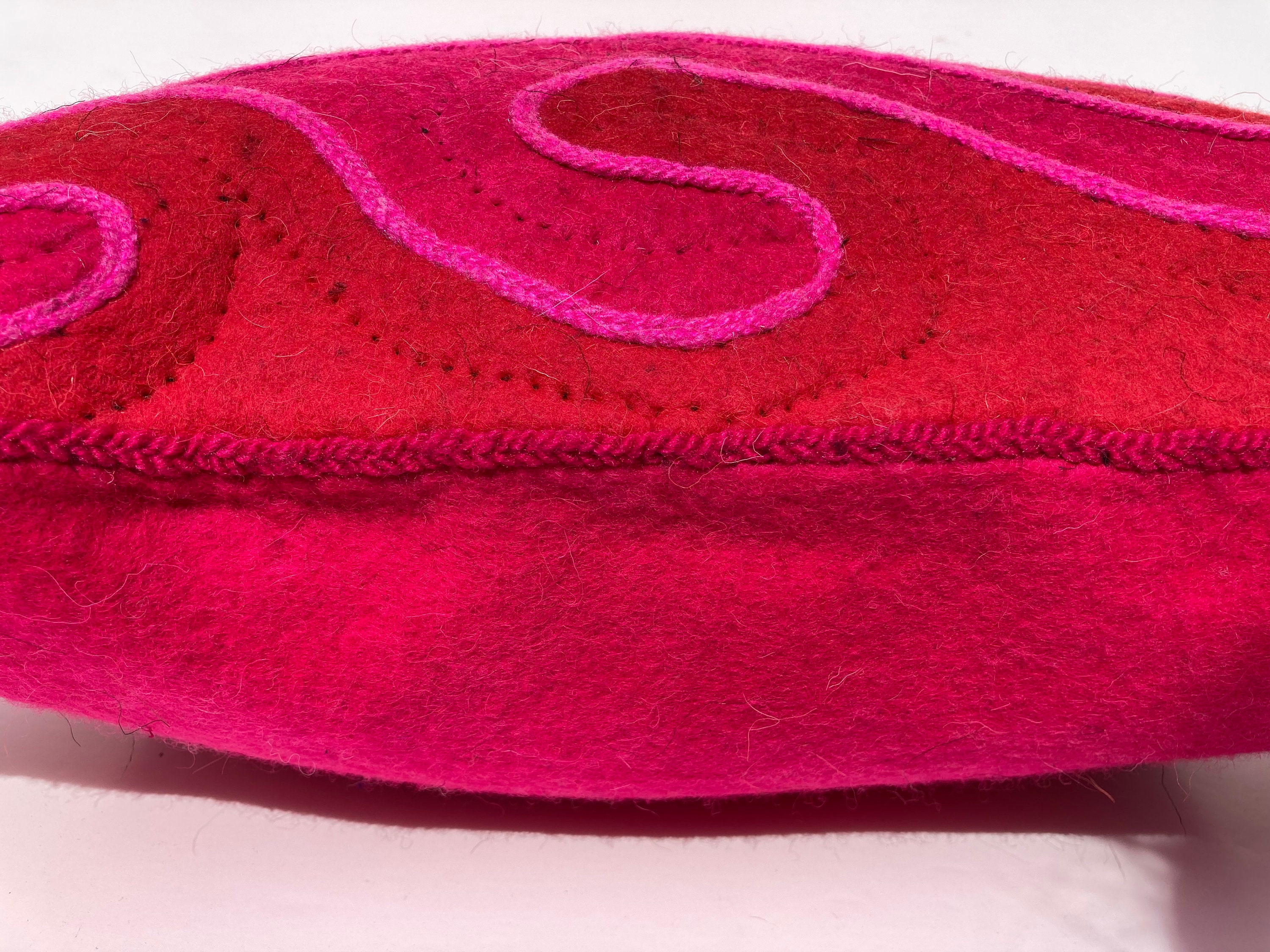 Red Pink Felt Shyrdak Kyrgyzstan Handmade Traditional - Etsy