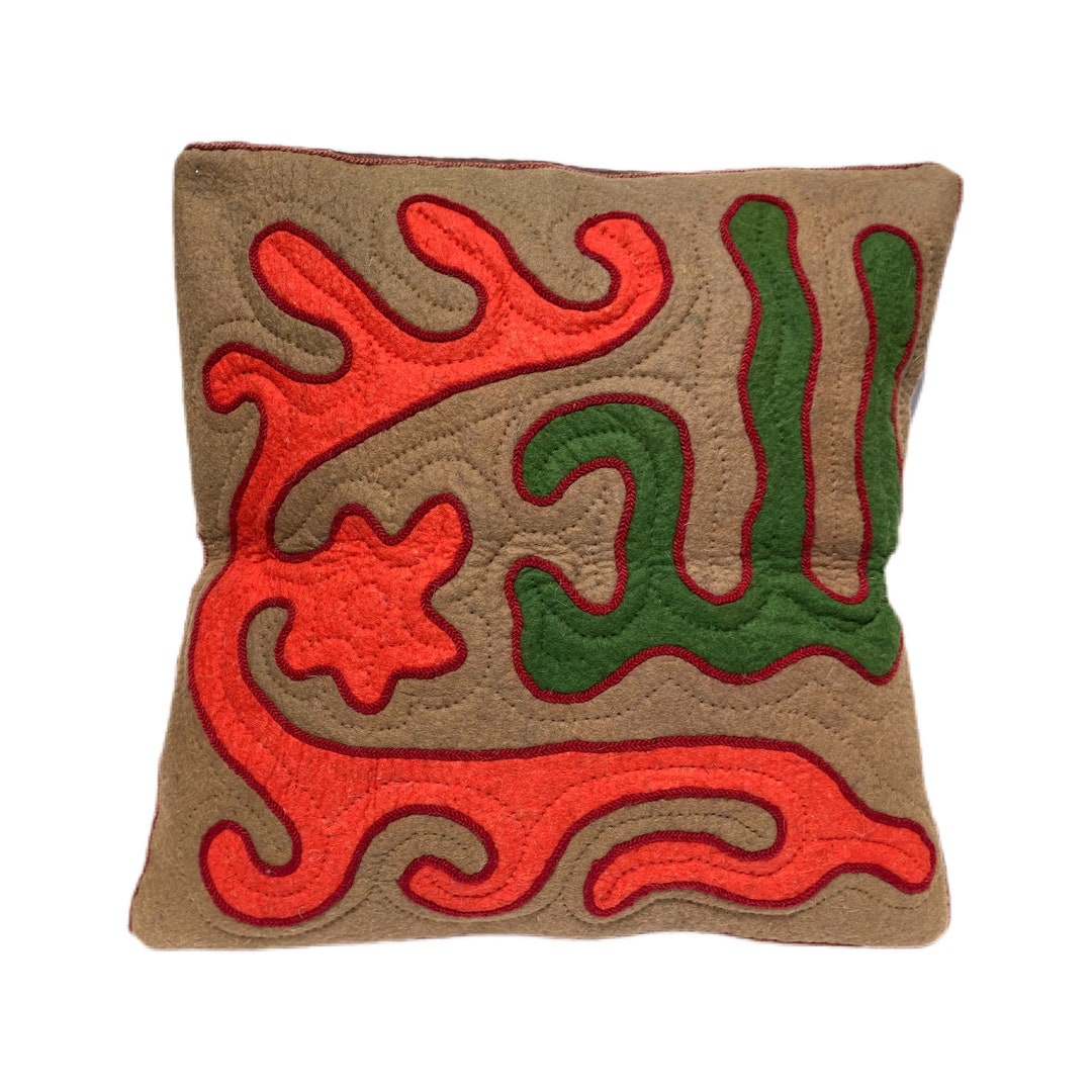 Shyrdak Traditional Kyrgyz Handmade Cushion Cover Wool Felt 50cm X 50cm ...