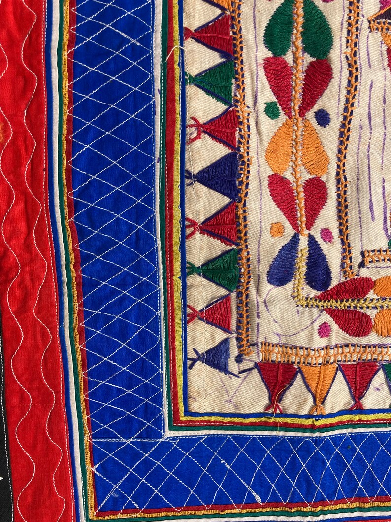 Gujarati Indian Handmade Vintage Wall Hanging, 94cm X 95cm (37"x37 ...