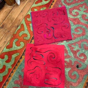 Krygyz Shyrdak traditional Felt Handmade Cushion Cover, 50cm X 50cm ...